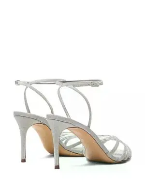 Casadei Julia Glittered Stiletto Sandals - Silver