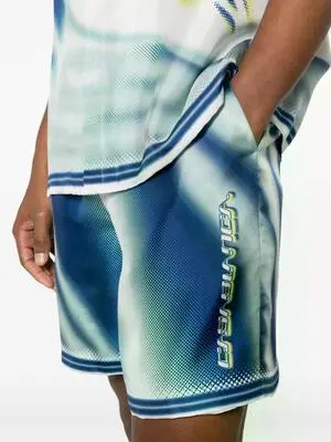 Casablanca Wave Print Drawstring Trousers - Blue
