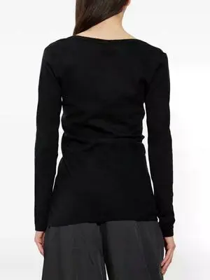 LISA YANG Amalea Scoop-neck Long-sleeve T-shirt - Black