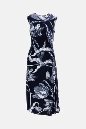 Erdem Sleeveless Draped Midi Dress