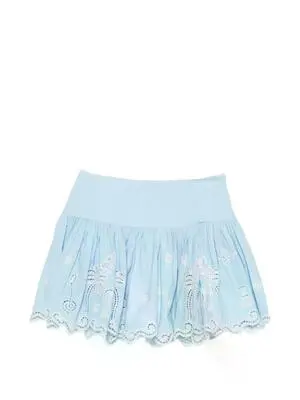 ALEMAIS Maizy Scalloped-trim Mini Skirt - Blue