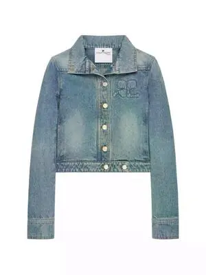 COURREGES Reedition Embroidered Denim Jacket Blue