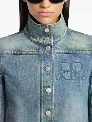 COURREGES Reedition Embroidered Denim Jacket - Blue