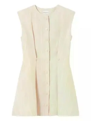Claudie Pierlot Buttoned Striped Mini Dress - Neutrals