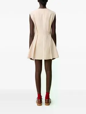 Claudie Pierlot Buttoned Striped Mini Dress - Neutrals