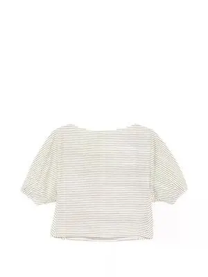 Staud Striped Short-sleeve Top