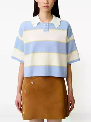 Claudie Pierlot Striped Knit Polo