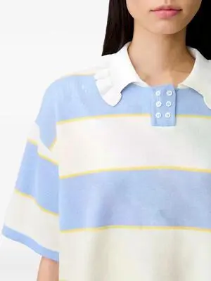 Claudie Pierlot Striped Knit Polo