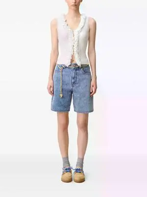Claudie Pierlot Ruffled Ribbed Top