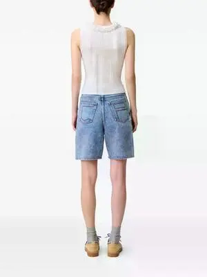 Claudie Pierlot Ruffled Ribbed Top