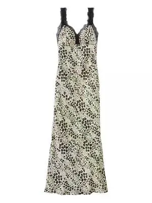 Claudie Pierlot Lace-trim Printed Midi Dress - Neutrals