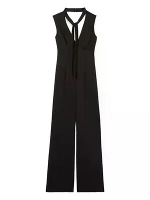 Claudie Pierlot Tie-neck Sleeveless Jumpsuit - Black