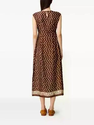 Claudie Pierlot Printed Midi Dress - Brown
