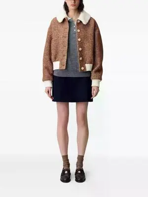 Claudie Pierlot Herringbone Bomber Jacket