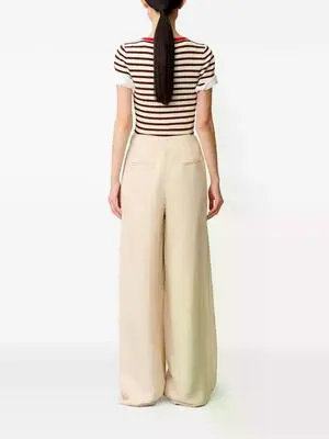 Claudie Pierlot Button-detailed Striped Trousers - Neutrals