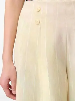 Claudie Pierlot Button-detailed Striped Trousers - Neutrals