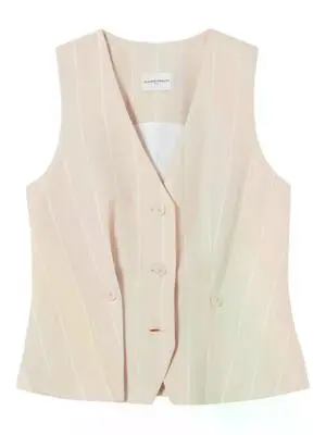 Claudie Pierlot V-neck Pinstripe Waistcoat - Neutrals