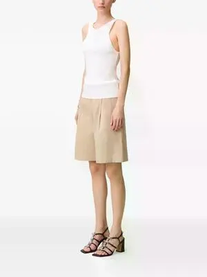 Claudie Pierlot Wide-leg Linen Bermuda Shorts - Neutrals