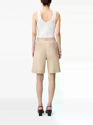 Claudie Pierlot Wide-leg Linen Bermuda Shorts - Neutrals
