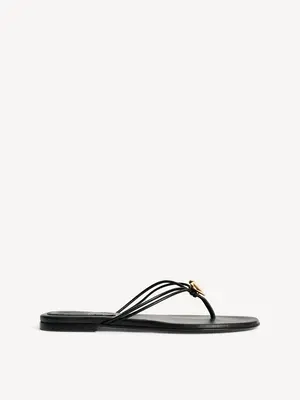 BY MALENE BIRGER Natta Heart Leather Sandals - Black