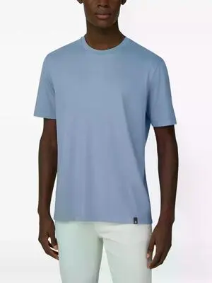 Boggi Milano High-performance Piqué T-shirt With S-cafè® Yarn - Blue
