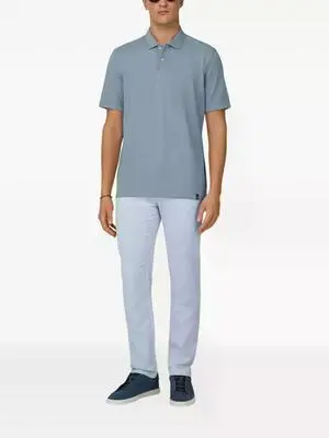 Boggi Milano High-performance Piqué Polo Shirt With S-cafè® Yarn - Blue