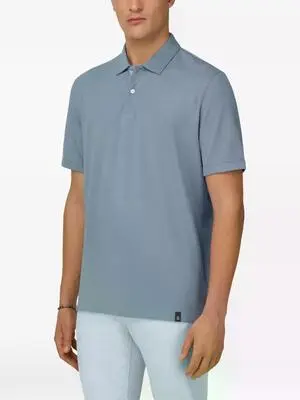 Boggi Milano High-performance Piqué Polo Shirt With S-cafè® Yarn - Blue