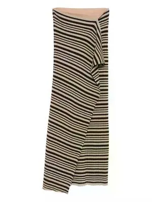 Nanushka Striped Draped Midi Skirt