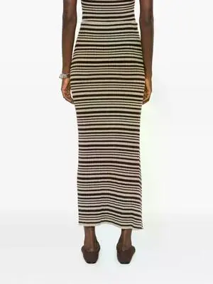 Nanushka Striped Draped Midi Skirt
