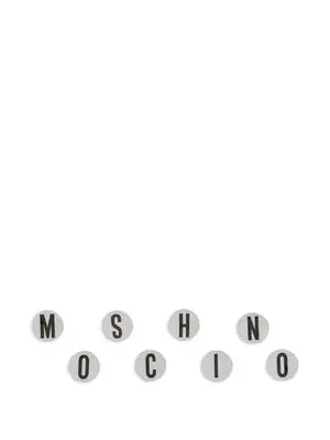 Moschino Letter Pins - White