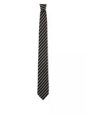 Claudie Pierlot Diagonal-stripe Pattern Tie - Black