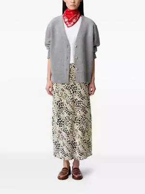 Claudie Pierlot V-neck Embroidered Cardigan - Grey