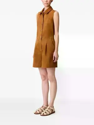 Claudie Pierlot Sleeveless Leather Jumpsuit - Brown