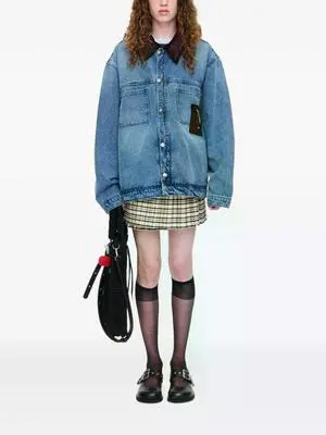 CHARLES JEFFREY Denim Jacket With Corduroy Collar - Blue