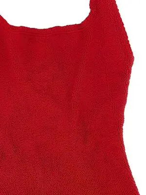 Hunza G American Neckline Crinkle One-piece Swimsuit - Red