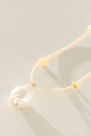Free People Long Pendant Necklace - Ivory