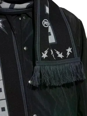 A BATHING APE Star-print Fringed Scarf
