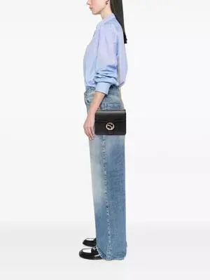 Gucci 2000-2015 Small Calfskin Interlocking G Crossbody Bag - Black