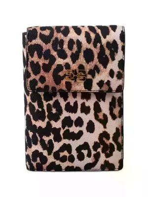 GANNI Leopard-print Flap Wallet