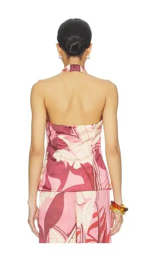 SEVEN WONDERS Kaeli Tie Front Halter Top
