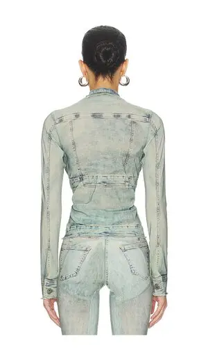 KNWLS Halcyon Printed Denim Top - Blue