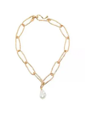 FORTE_FORTE Chain Pearl Necklace - Gold