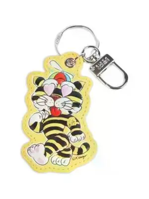 Kenzo Tiger Cartoon Graphic Keychain - Yellow