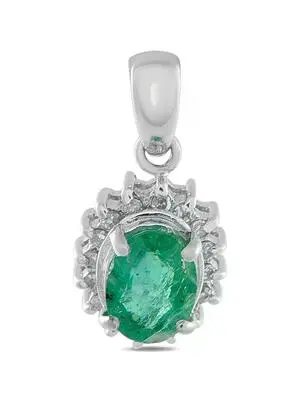 LB EXCLUSIVE Diamond And Emerald Pendant - Silver