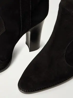 Paris Texas Lavinia Suede Knee Boots - Black