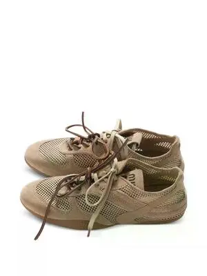 Miu Miu Gymnasium Mesh And Suede Lace-up Sneakers - Neutrals