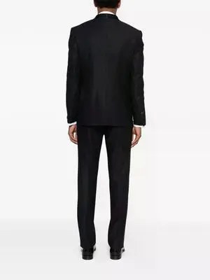 Tagliatore Satin-trim Suit - Blue