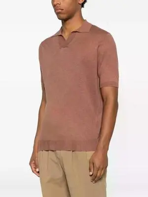 LARDINI Short-sleeve Polo Shirt - Brown