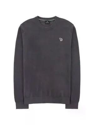 Paul Smith Embroidered-logo Crew-neck Sweater - Grey