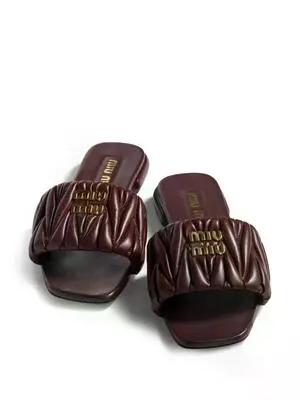 Miu Miu Matelassé Leather Slides